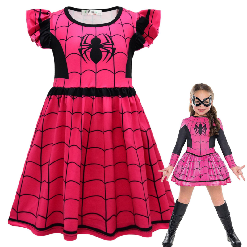 Rosa Spiderman-Kostüm für Mädchen • Kleine Piraten Shop